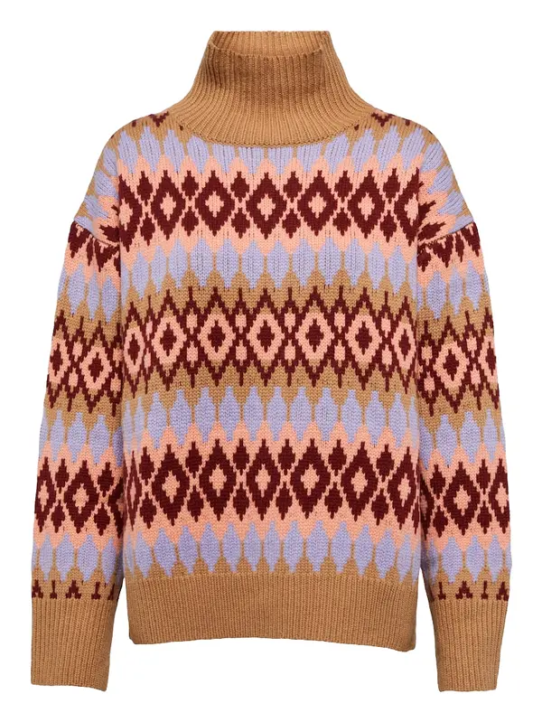 Jardin Des Orangers Intarsia Wool And Cashmere Turtleneck Sweater - Multicoloured