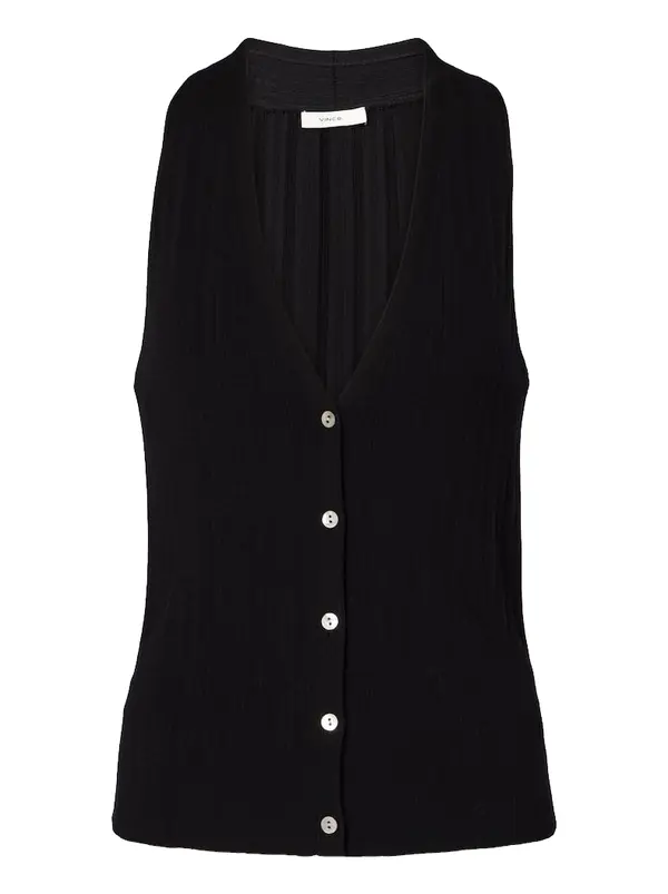 Vince Cotton-blend Tank Top - Black
