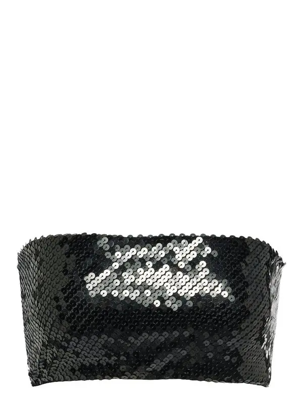 Rick Owens Sequined Bandeau Top - Black