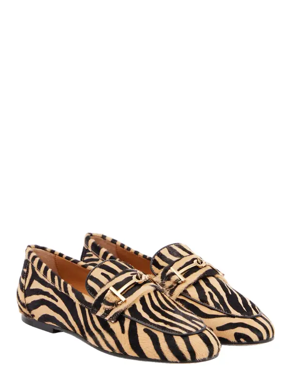 TOD'S T Ring Printed Calf Hair Loafers - Multicoloured