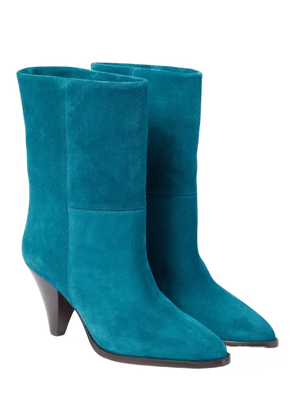 Isabel Marant Rouxa Suede Ankle Boots - Blue