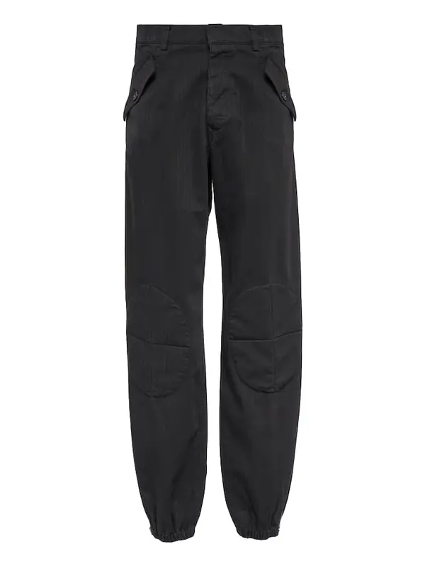 WINNIE N.Y.C Knee-pads Cotton Trousers - Black