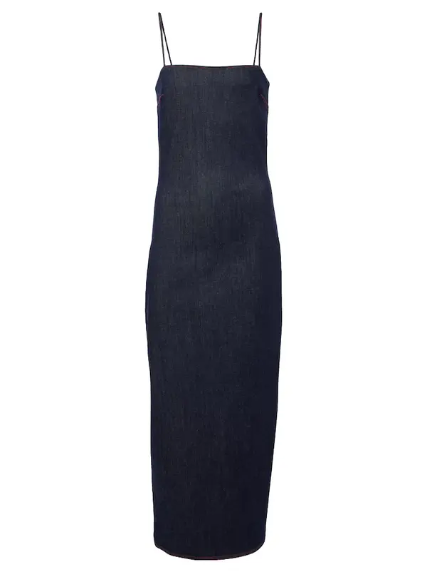 Alaïa Denim Midi Dress - Blue