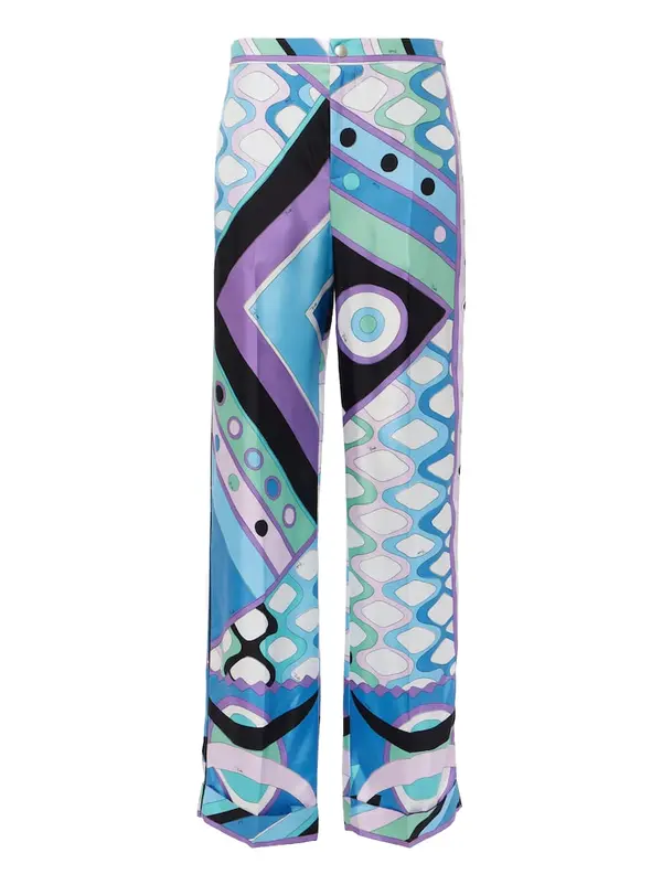Emilio Pucci Vivara Printed Silk Wide-leg Pants - Multicoloured