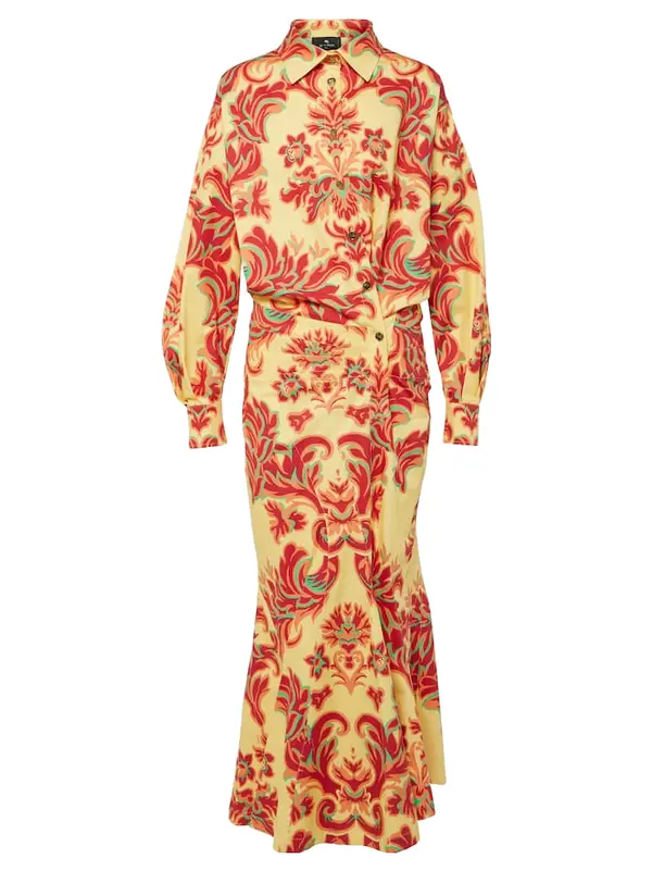 Etro Printed Cotton And Silk Maxi Dress - Multicoloured