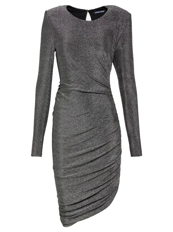 Veronica Beard Cyrus Metallic Minidress - Silver