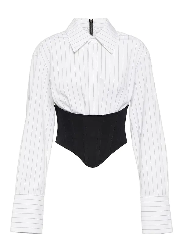 DION LEE Corset Striped Shirt - Multicoloured