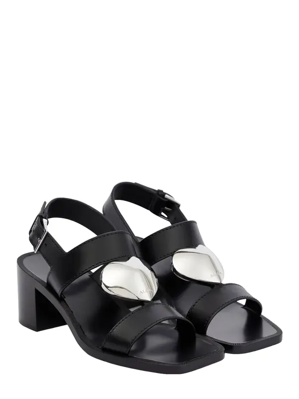Alaïa Le Cour Leather Sandals - Black
