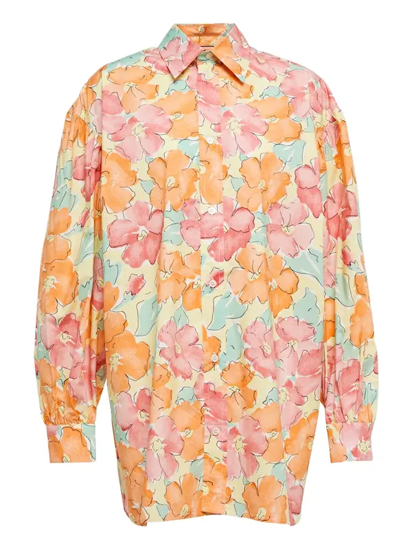 Plan C Floral Cotton Shirt - Multicoloured