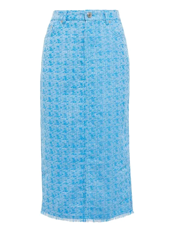 Staud Guinevere Tweed Midi Skirt - Multicoloured