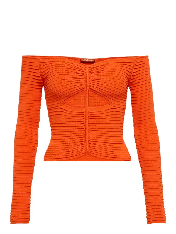 Altuzarra Adan Cutout Off-shoulder Knit Top - Red
