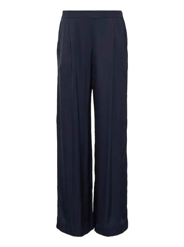 Velvet By Graham & Spencer Livi Satin Wide-leg Pants - Grey