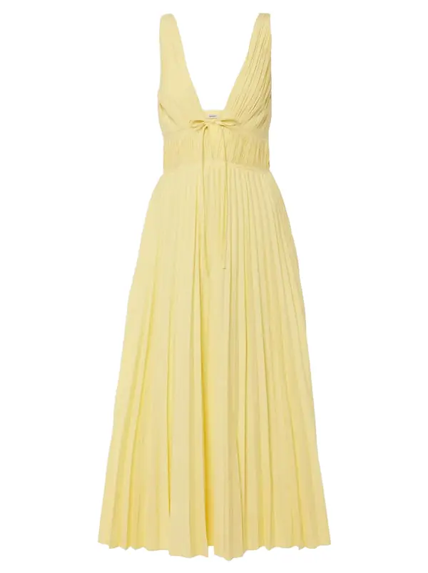 Simkhai Stephanie Plisse Cotton-blend Maxi Dress - Yellow