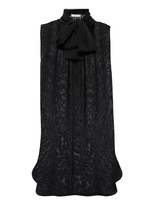 Max Mara Mela Bow-detail Silk Top - Black