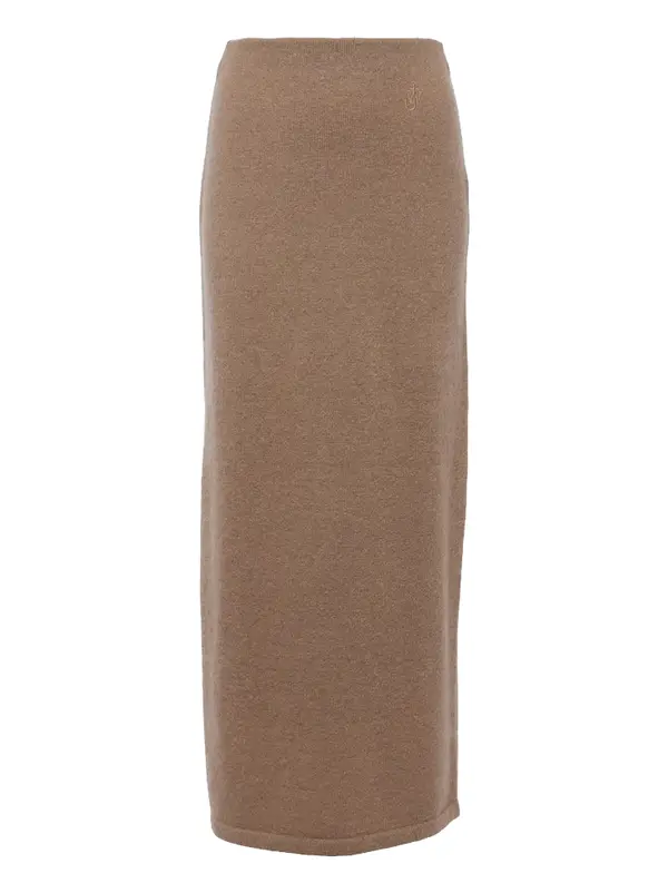 JW Anderson High-rise Mohair-blend Midi Skirt - Brown