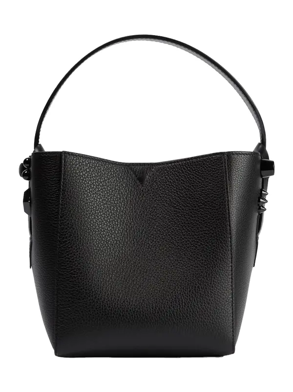 CHRISTIAN LOUBOUTIN Cabachic Mini Leather Bucket Bag - Black