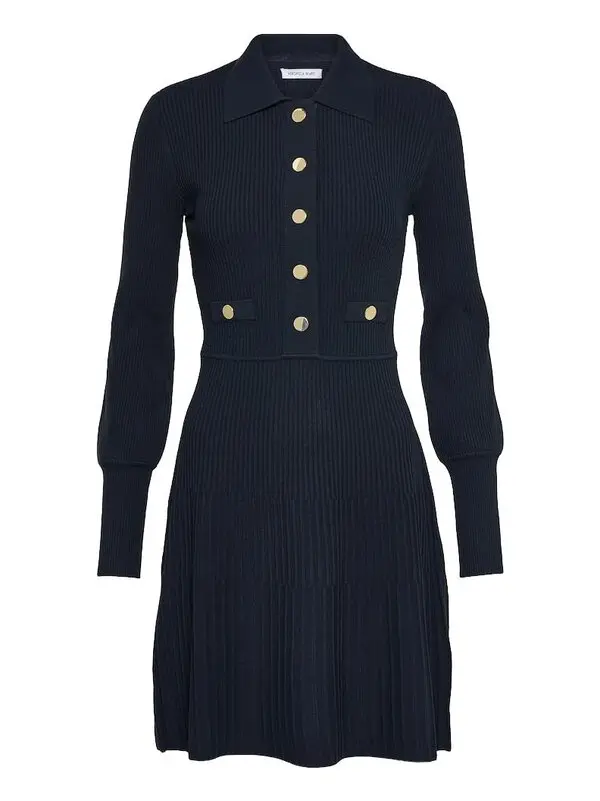 Veronica Beard Lauper Puff-sleeve Sweater Dress - Blue