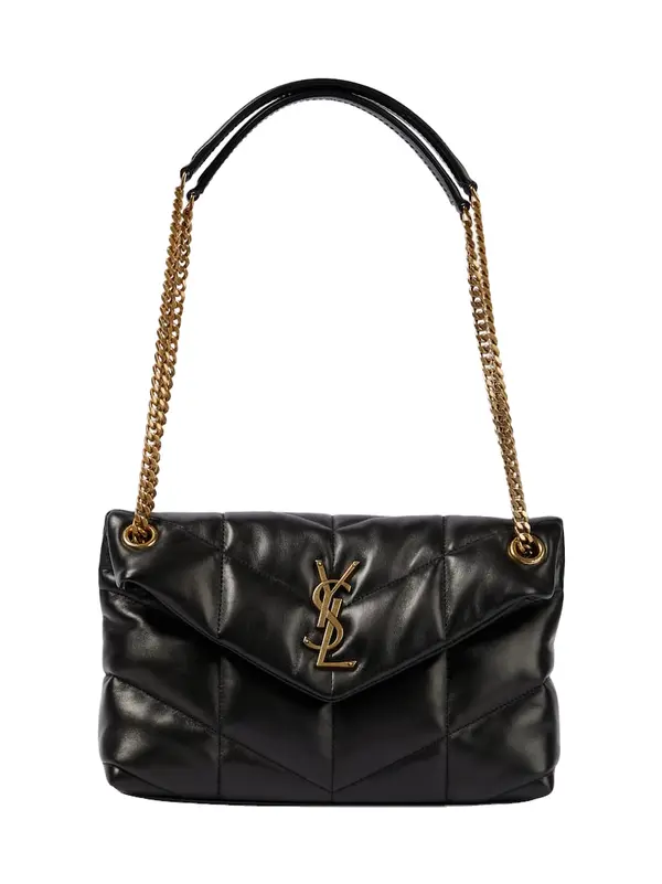 Saint Laurent Puffer Small Leather Shoulder Bag - Black