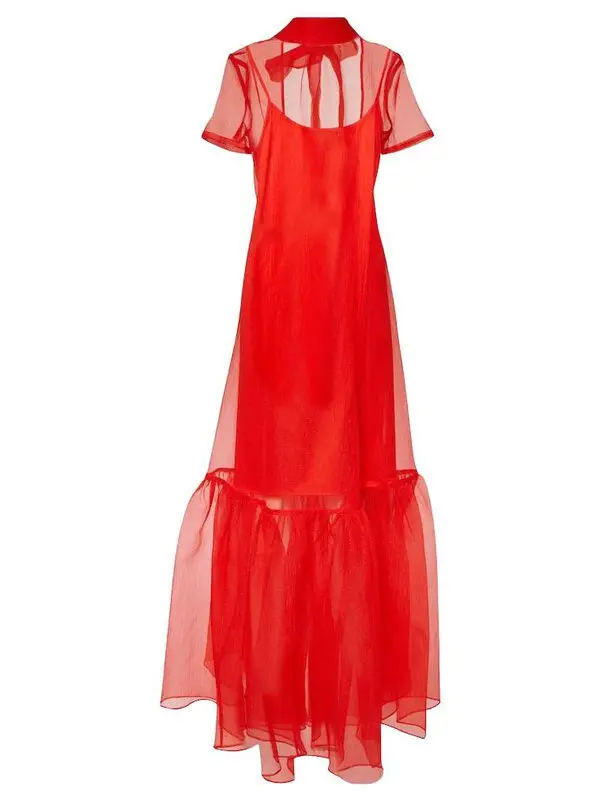 Staud Calluna Ruffled Organza Gown - Red