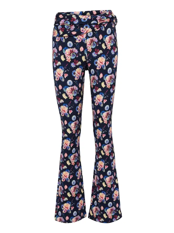 Rabanne Floral High-rise Pants - Blue