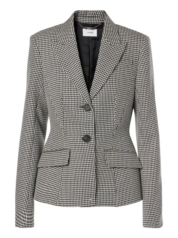 Erdem Tailored Houndstooth Wool Blazer - Multicoloured