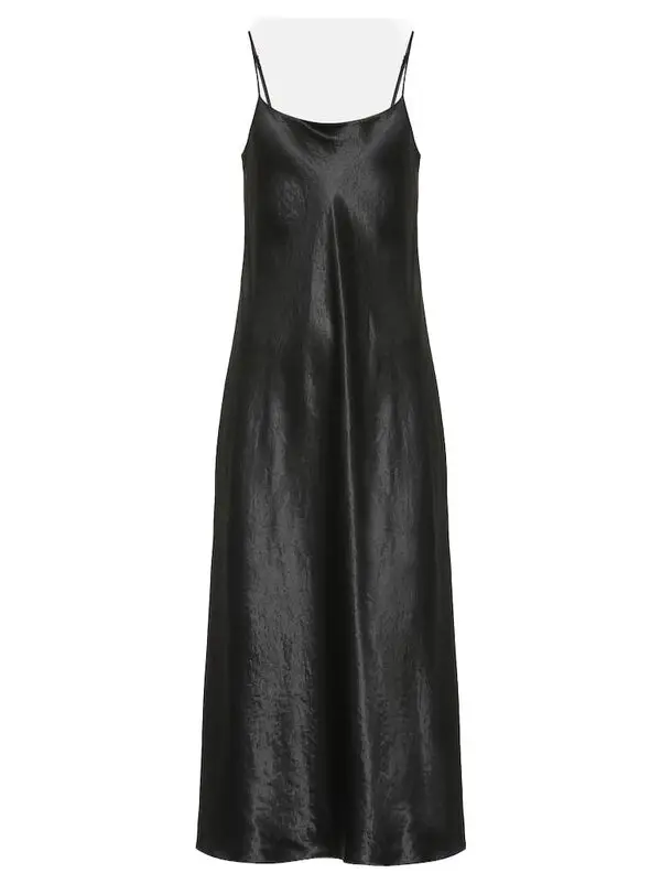 Vince Satin Slip Dress - Black