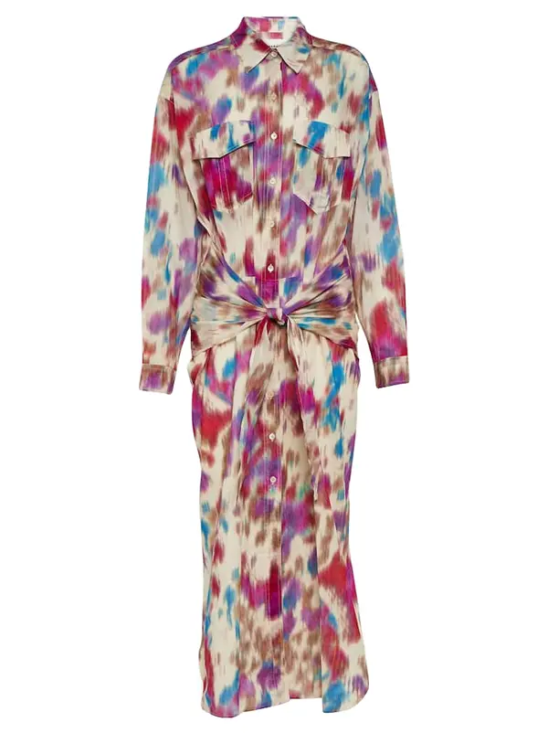 MARANT ETOILE Nesly Printed Shirt Dress - Multicoloured