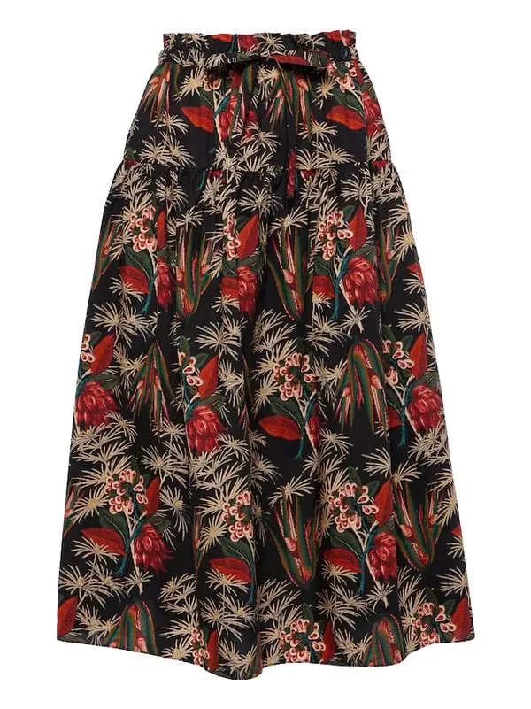 Ulla Johnson Fernanda Cotton Poplin Midi Skirt - Multicoloured