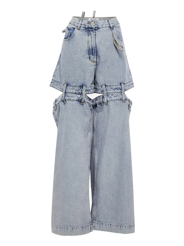 Attico Low-rise Wide-leg Jeans - Blue