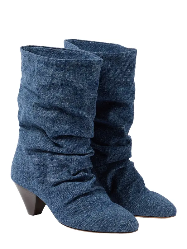 Isabel Marant Reachi Denim Ankle Boots - Blue