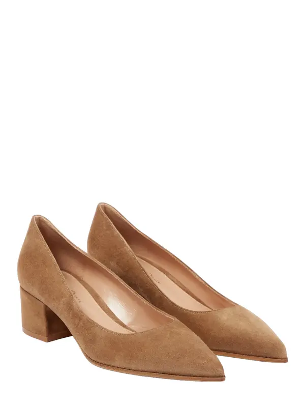 GIANVITO ROSSI Piper Suede Pumps - Brown