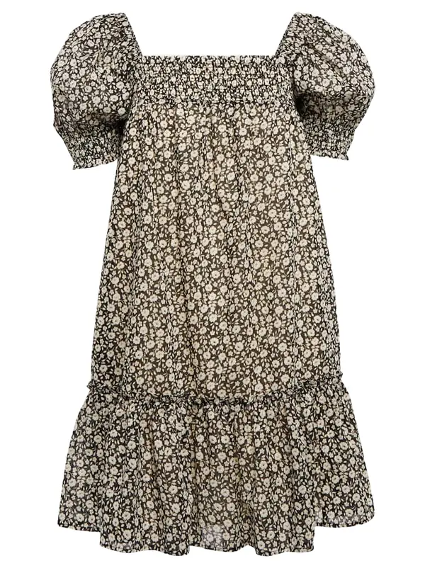 Tory Burch Floral Smocked Minidress - Multicoloured
