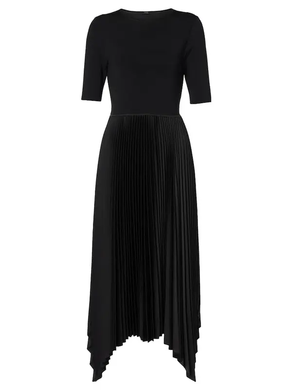 JOSEPH Darno Plisse Midi Dress - Black