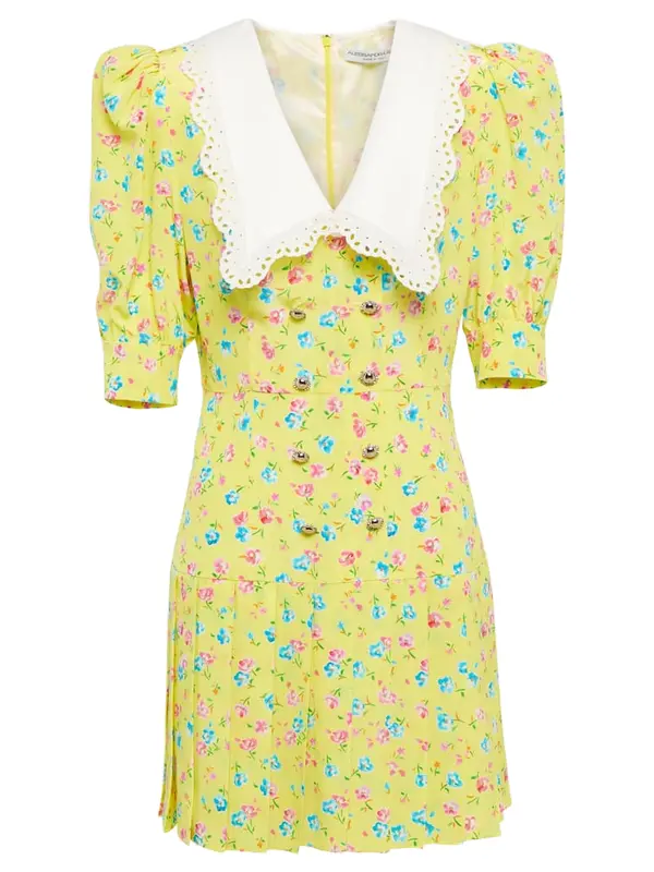 Alessandra Rich Floral Silk Minidress - Multicoloured