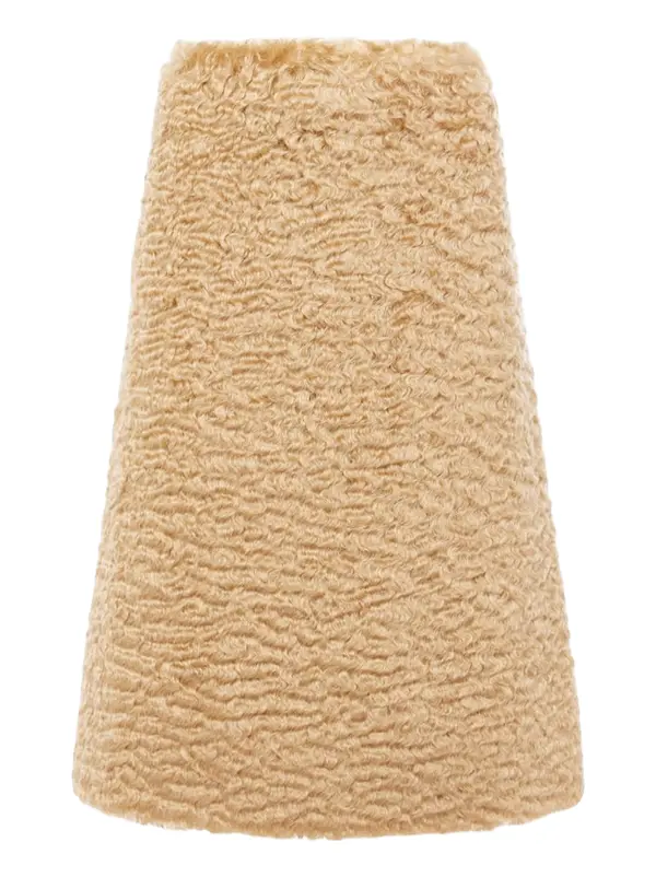 JIL SANDER Mohair And Cotton Skirt - Brown