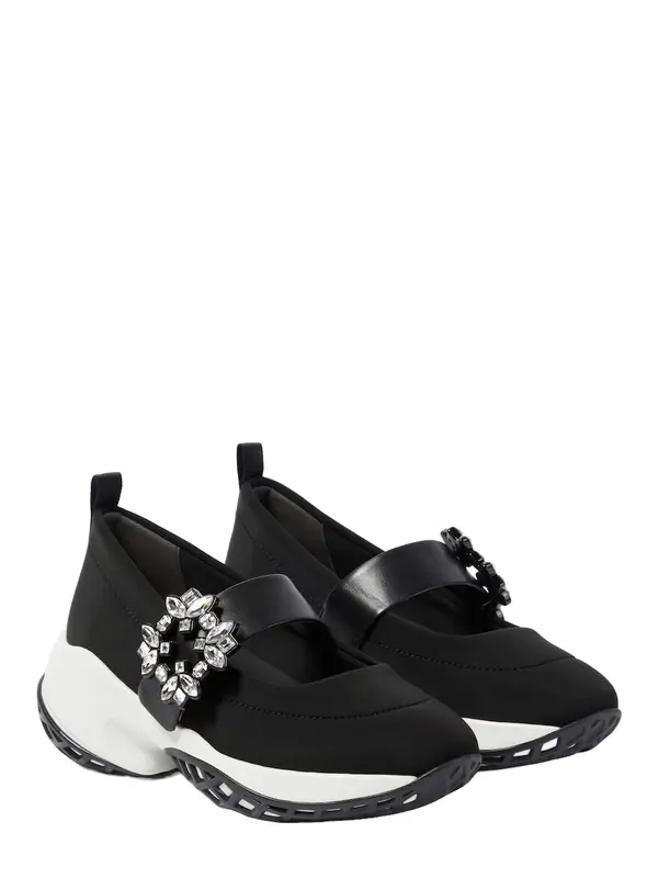 ROGER VIVIER Viv' Match Embellished Sneakers - Black