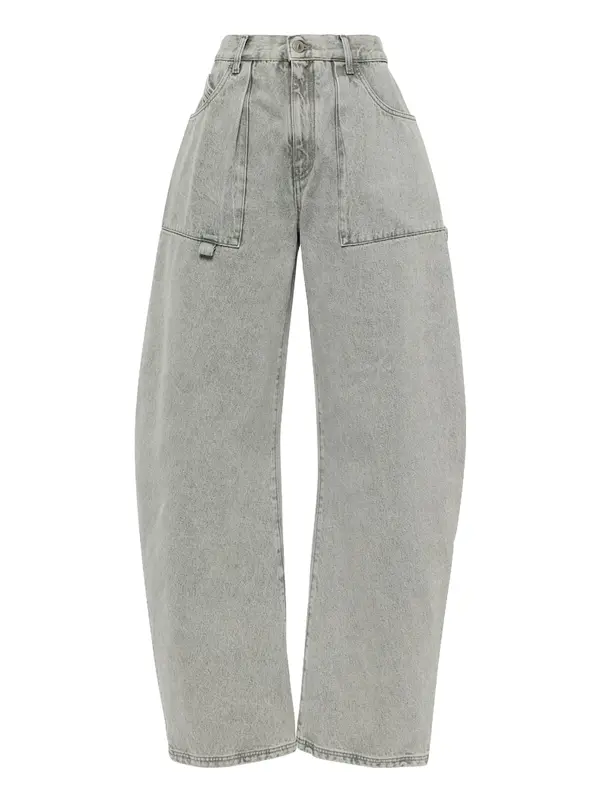 Attico Effie Mid-rise Barrel-leg Jeans - Grey