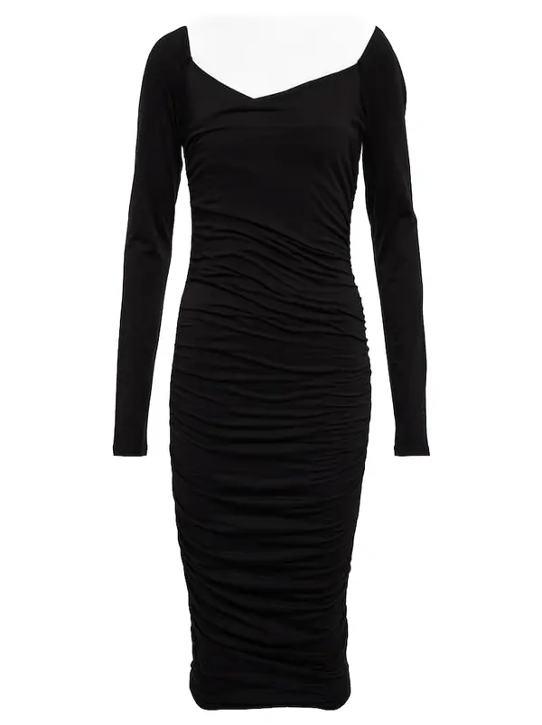 Velvet By Graham & Spencer Tori Cotton-blend Jersey Midi Dress - Black