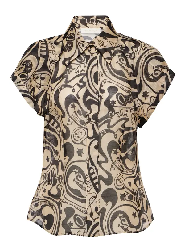 Zimmermann Matchmaker Printed Blouse - Black