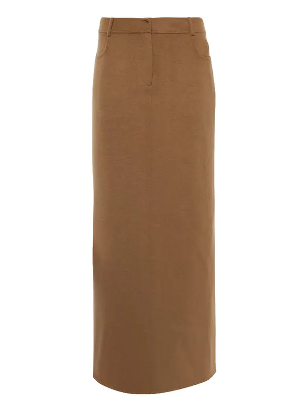 THE FRANKIE SHOP Malvo Wool-blend Maxi Skirt - Brown