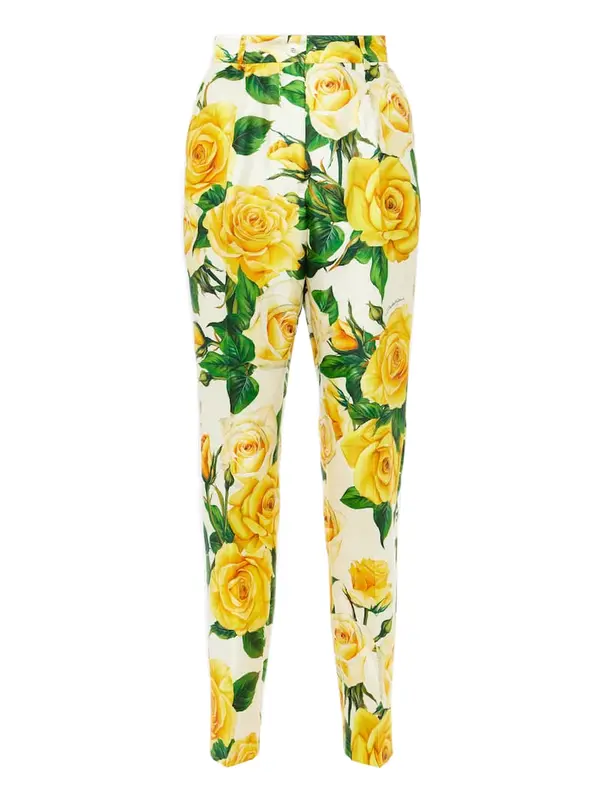 Dolce & Gabbana Floral Silk-blend Pants - Multicoloured