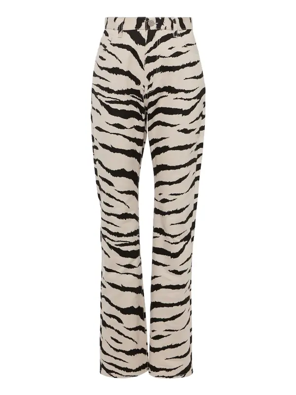 Alaïa Zebra-print Straight Leg Jeans - Multicoloured