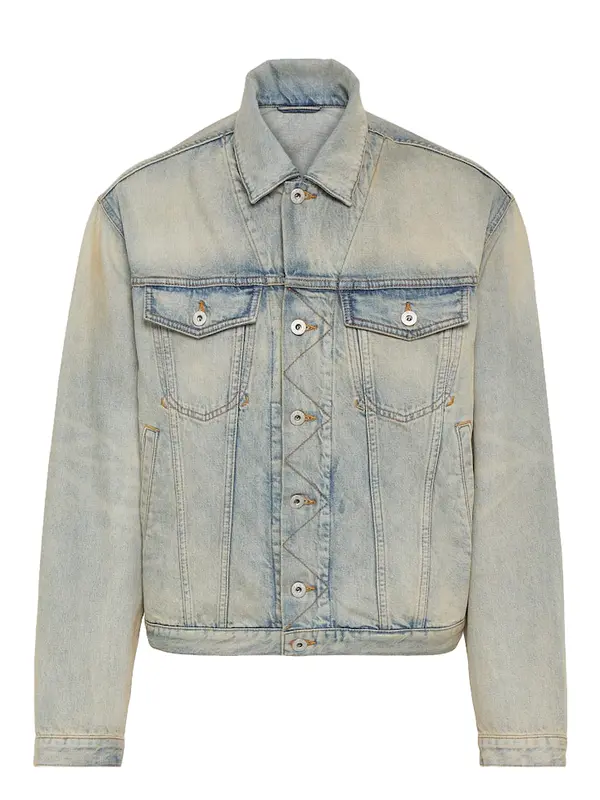 Kenzo Drawn Varsity Embroidered Denim Jacket - Blue