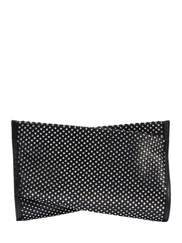 CHRISTIAN LOUBOUTIN Loubitwist Small Embellished Leather Clutch - Black