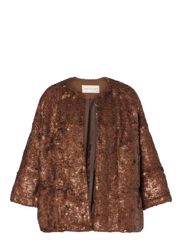 Dries Van Noten Sequined Jacket - Brown