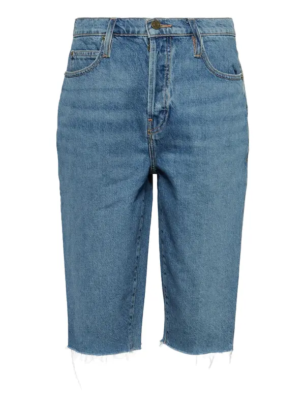 FRAME The Cycling Denim Shorts - Blue