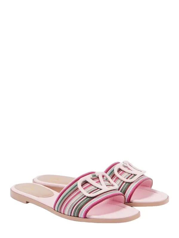 Valentino Garavani Vlogo Signature Leather Mules - Multicoloured
