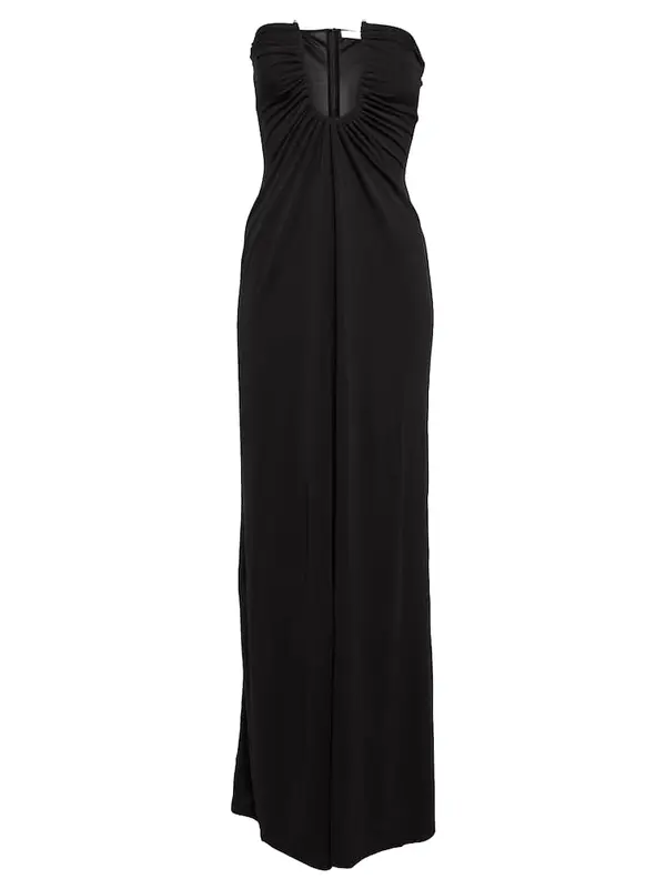 Christopher Esber Ruched Strapless Maxi Dress - Black