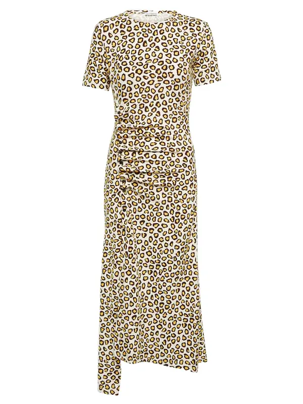 Rabanne Leopard-print Jersey Midi Dress - Multicoloured