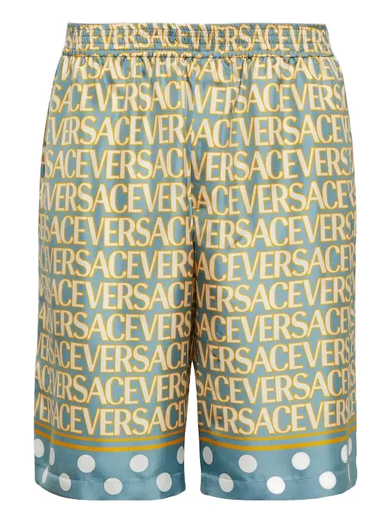Versace Allover Silk Shorts - Multicoloured